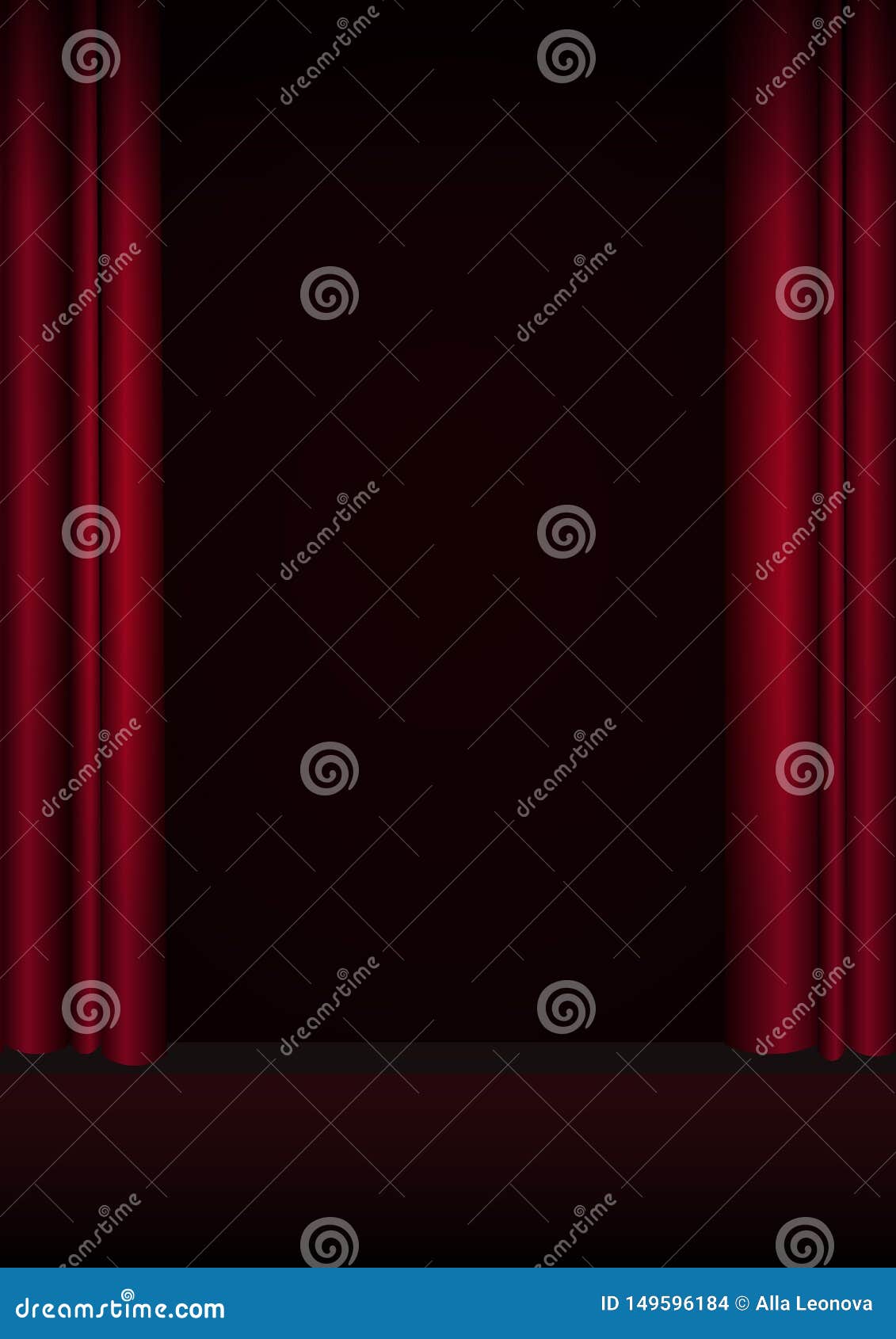 Red Curtains Stage, Theater or Opera Background with Spotlight. Stock ...