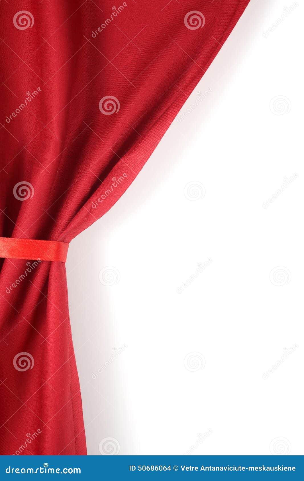 Red curtains tied ribbon stock photo. Image of white - 50686064