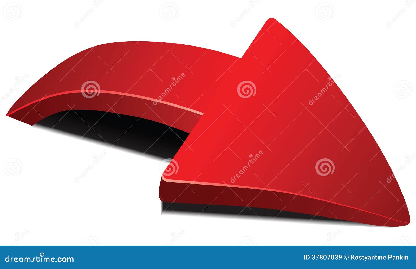Red curved arrow stock vector. Illustration of vector - 37807039