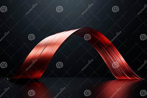 A Red Curved Object on a Black Surface Stock Photo - Image of color ...
