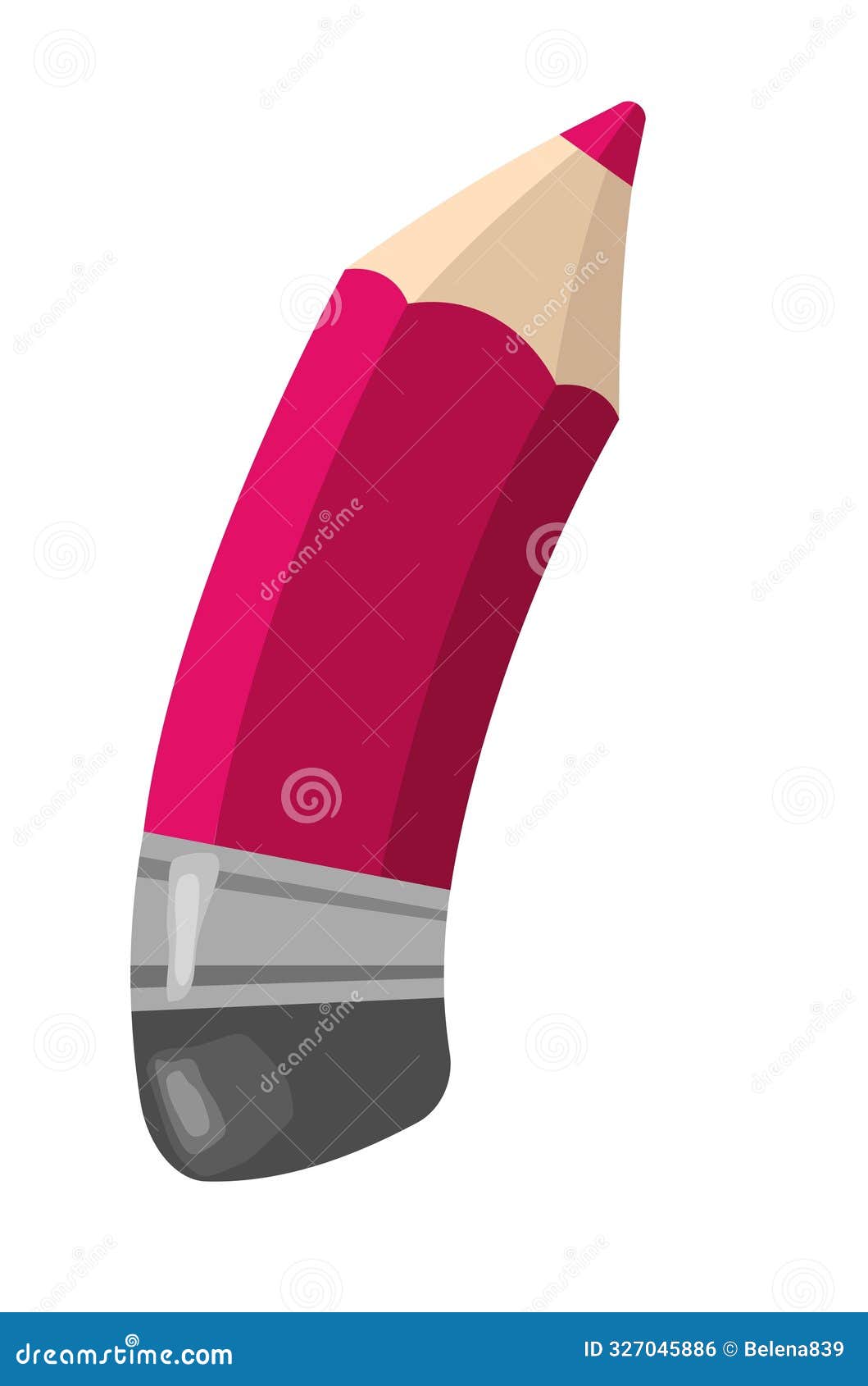 Red Curved Pencil Illustration a Creative and Enjoyable Design, Perfect ...