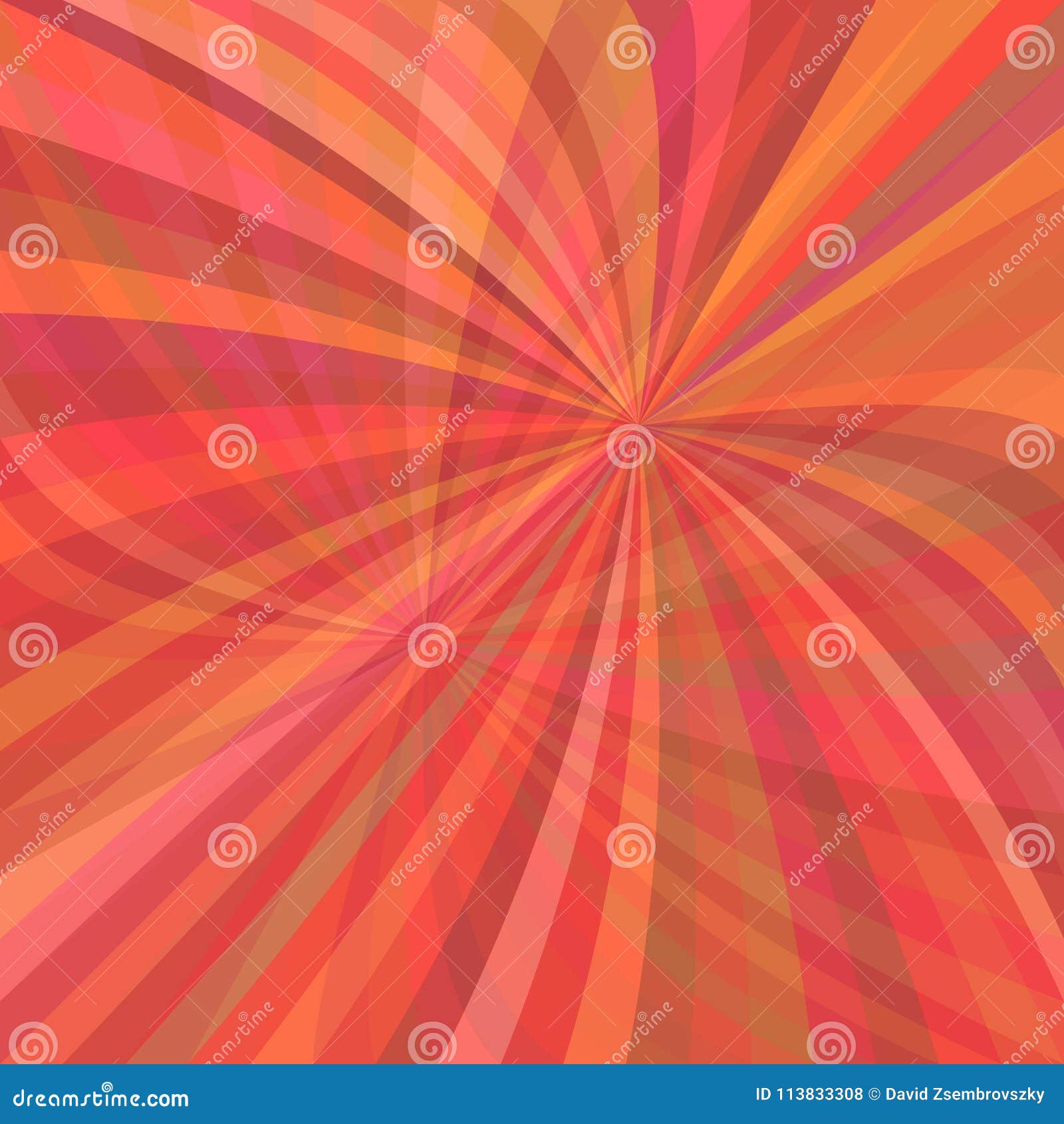 Red Curved Ray Burst Background - Vector Illustration from Curved Rays ...
