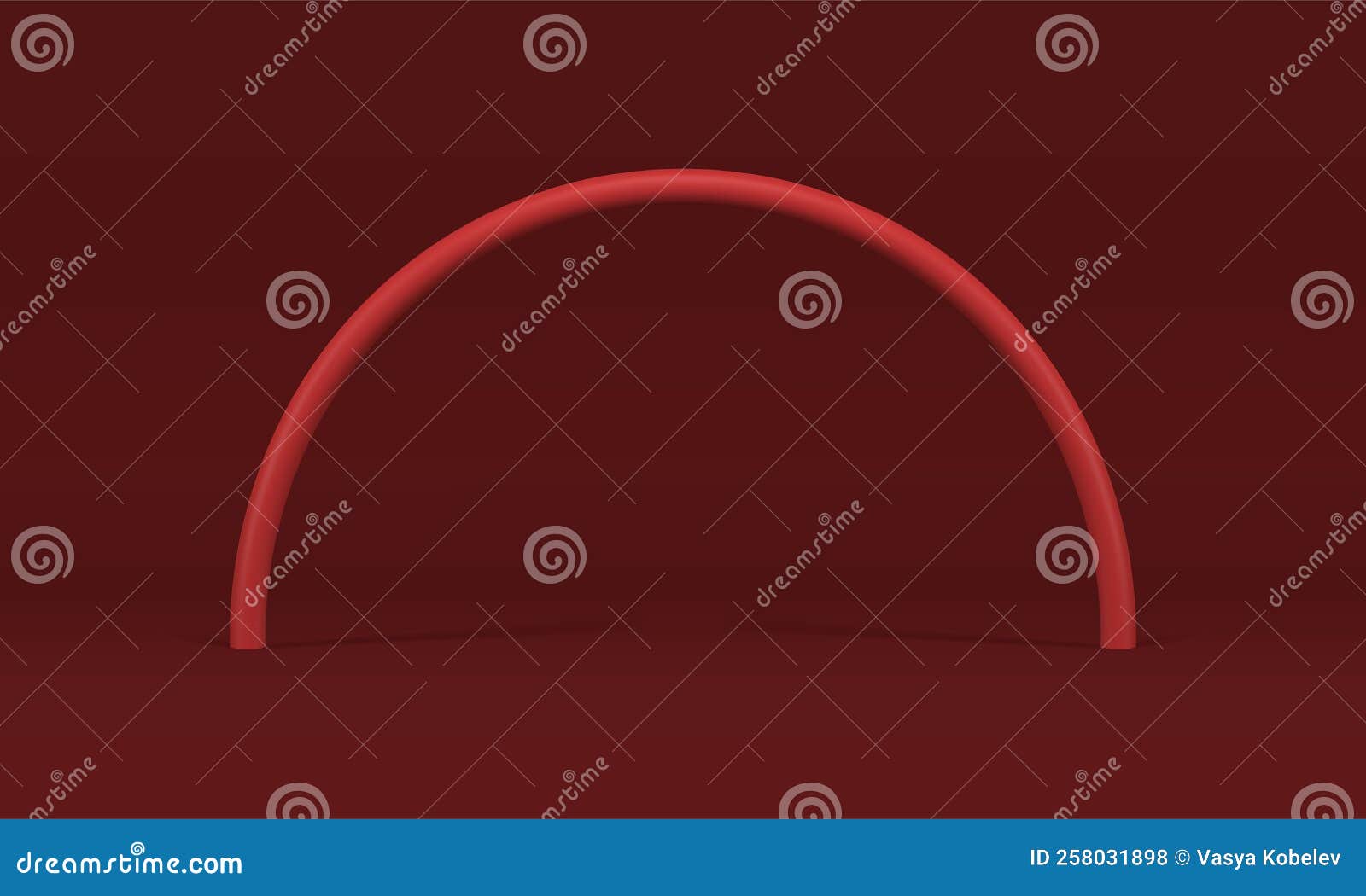 Red Archway Curved 3d Column Minimal Decor Element Studio Background ...