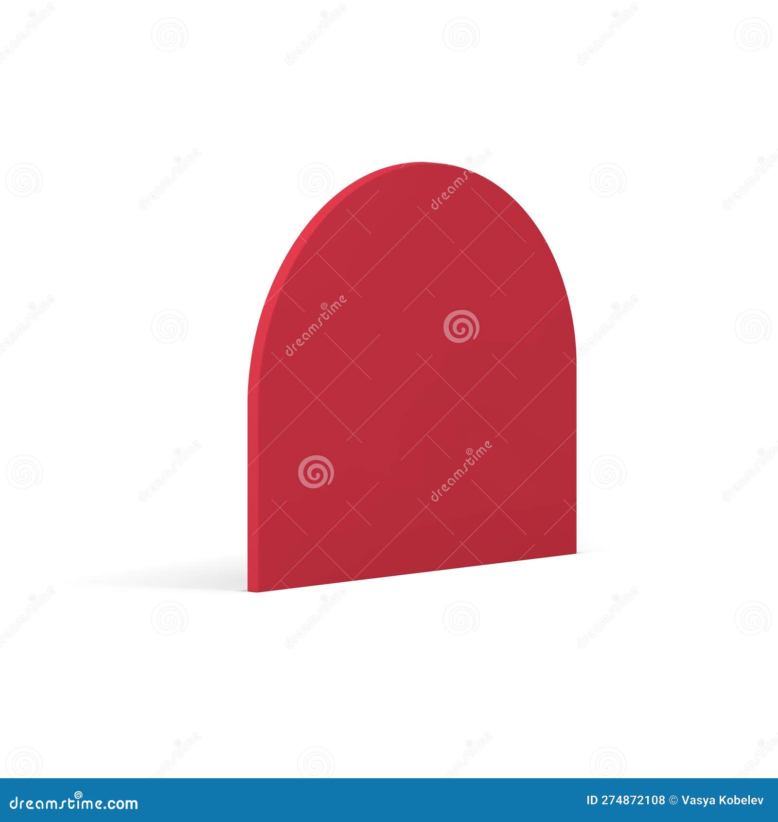 Red Curved Wall Vertical Isometric Construction 3d Icon Geometric Shape ...