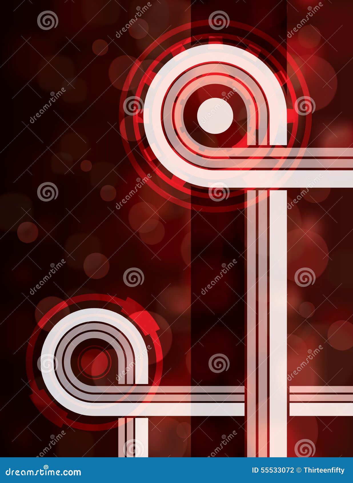 Red Loop Technology Abstract Background Cartoon Vector Illustration ...