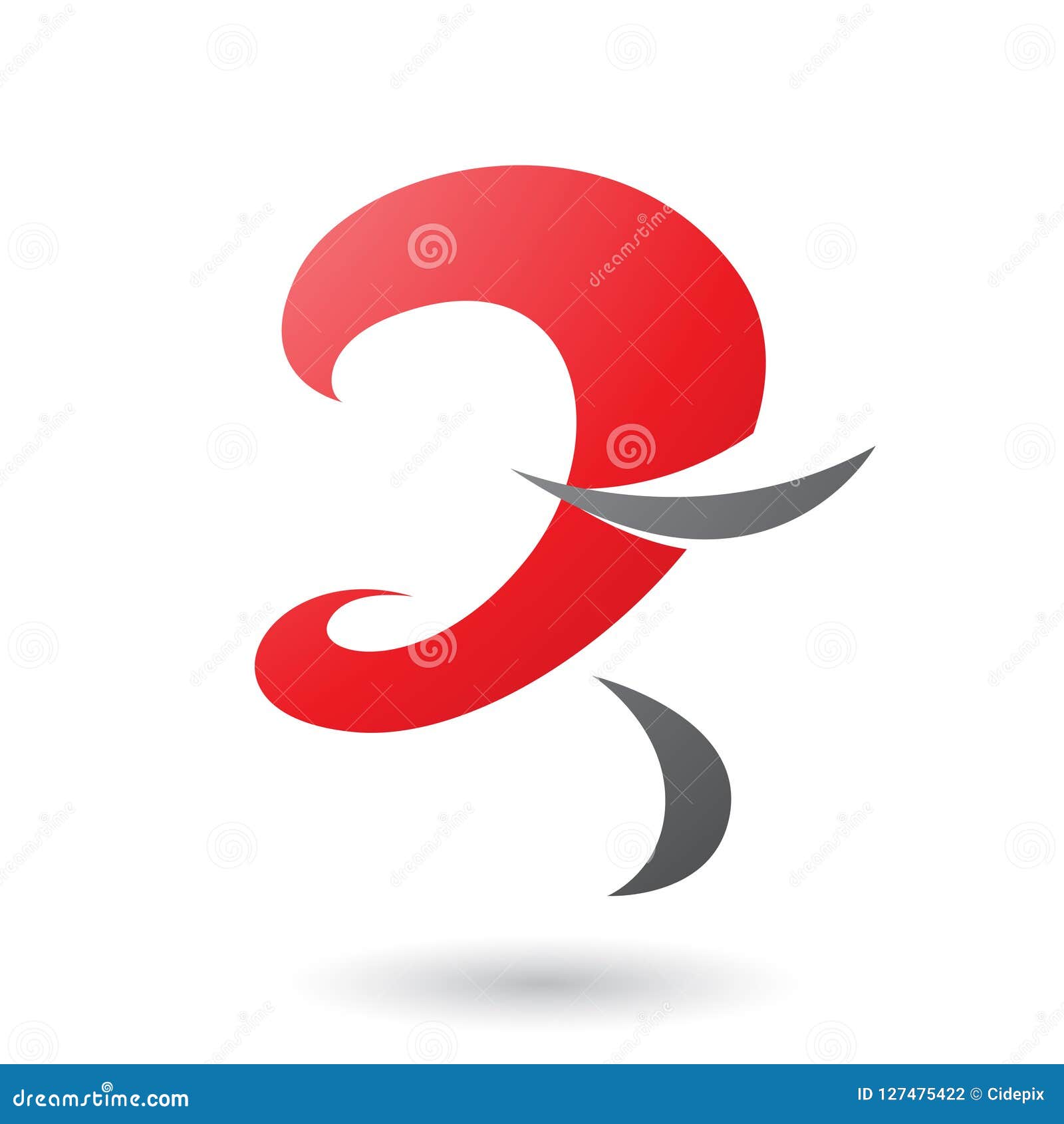 Red Curvy Fun Letter Z Vector Illustration Stock Vector - Illustration ...
