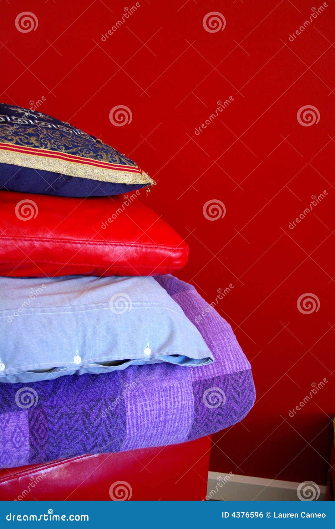Red Cushions & Wall stock photo. Image of abstract - 4376596
