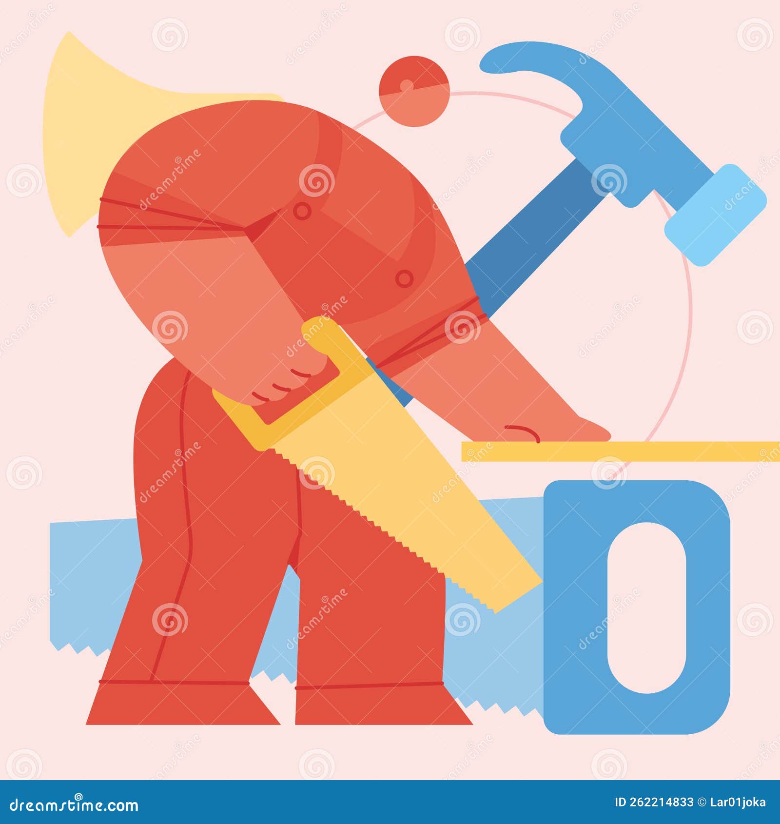 Cute Carpenter Cartoon Vector Illustration | CartoonDealer.com #100983036