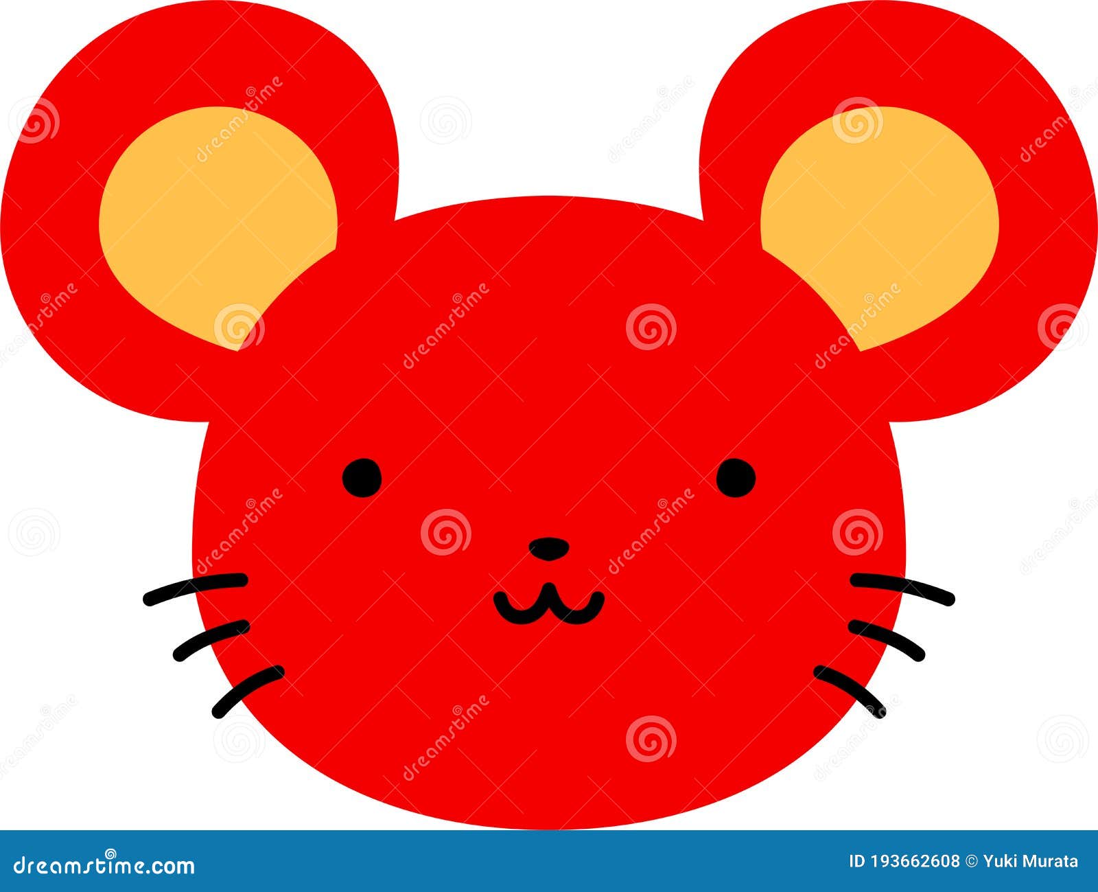 Red Cute mouse face stock vector. Illustration of animal - 193662608