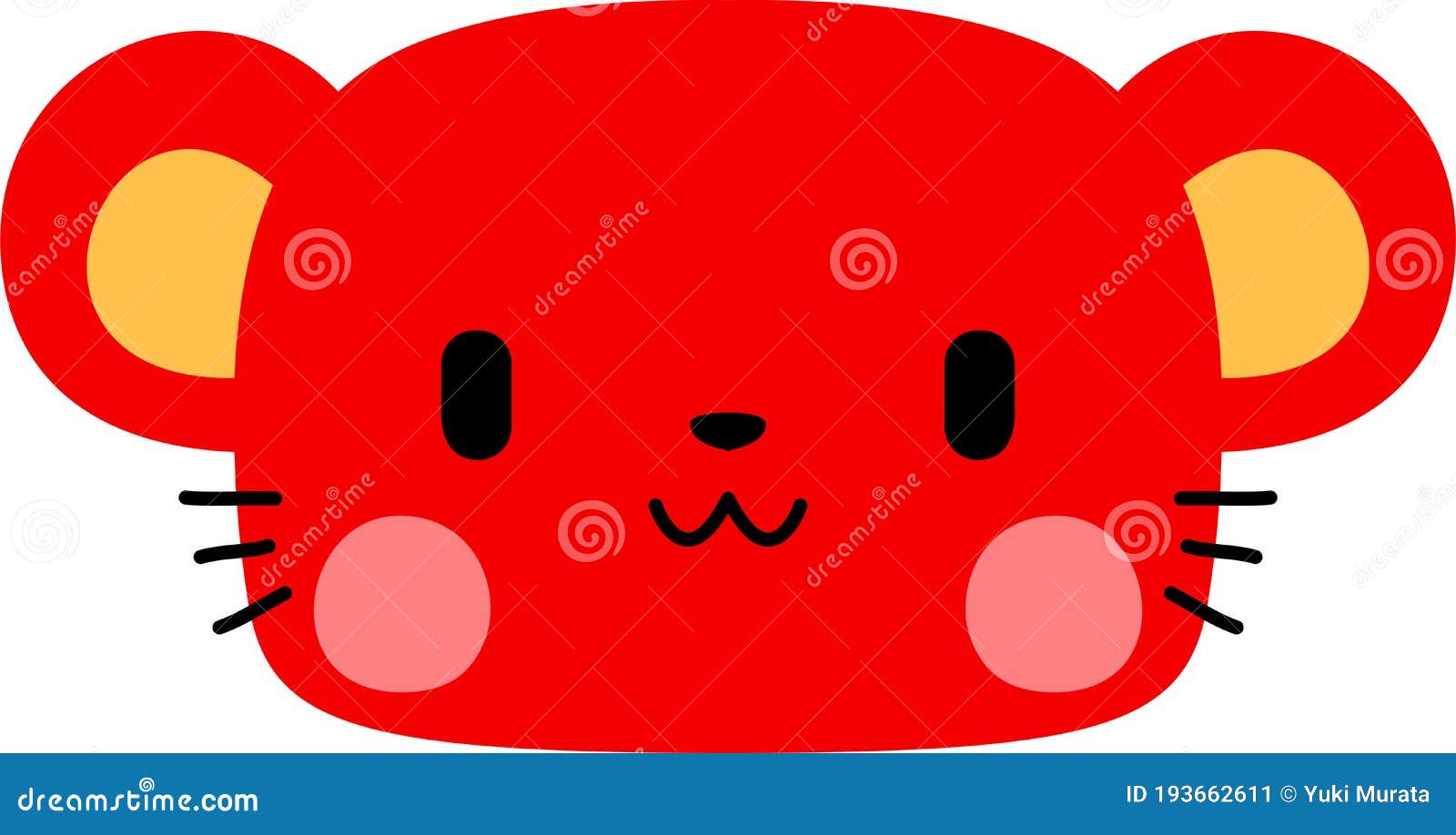 Red Cute mouse face stock vector. Illustration of face - 193662611
