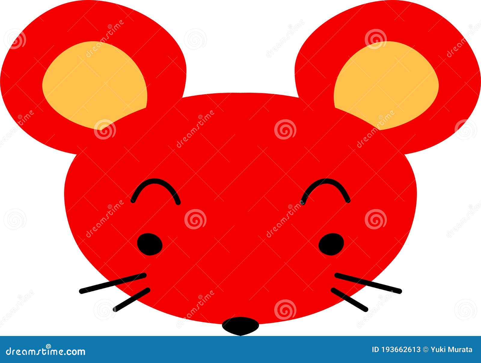 Red Cute mouse face stock vector. Illustration of mouse - 193662613