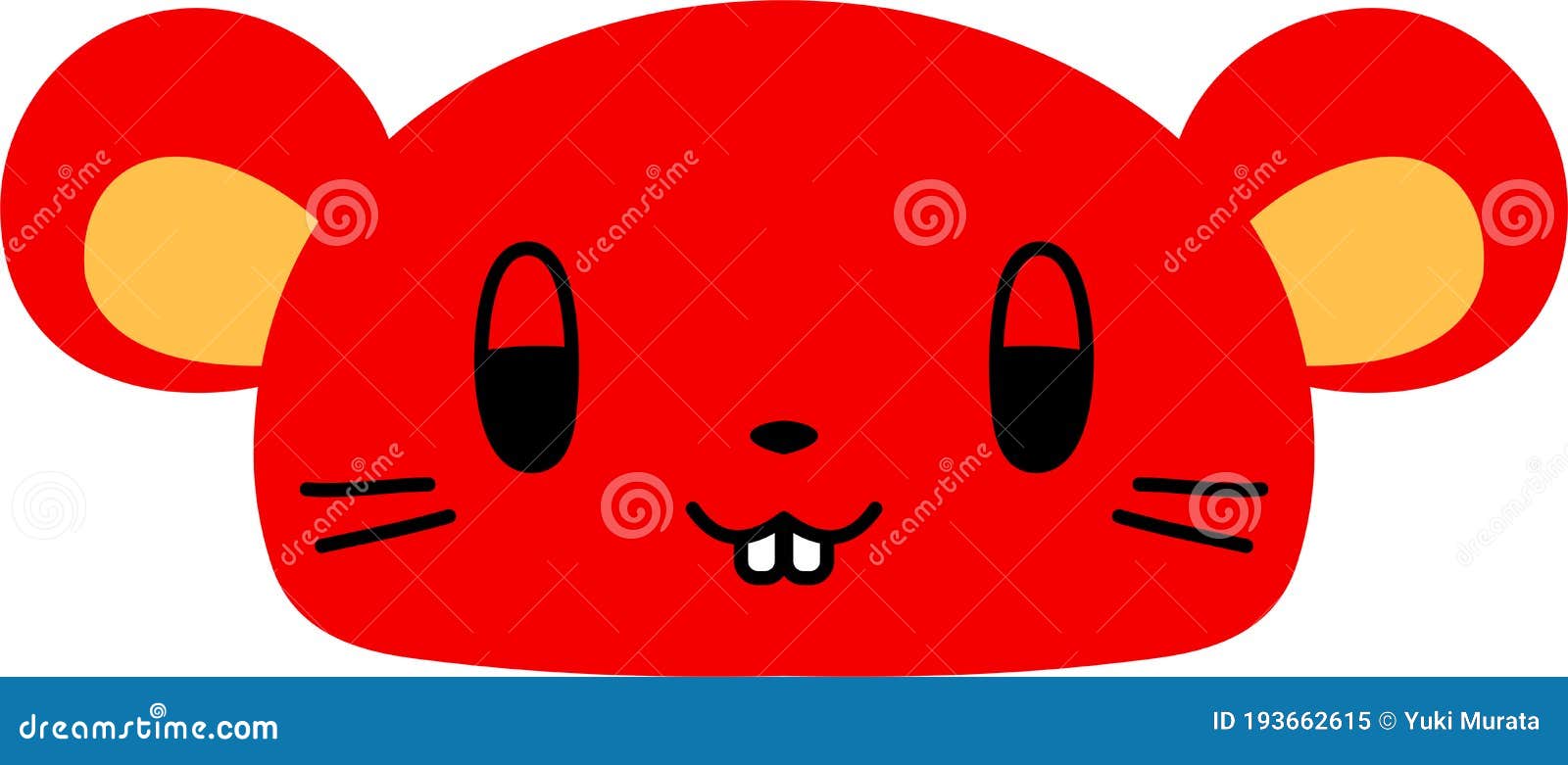 Red Cute mouse face stock vector. Illustration of zodiac - 193662615