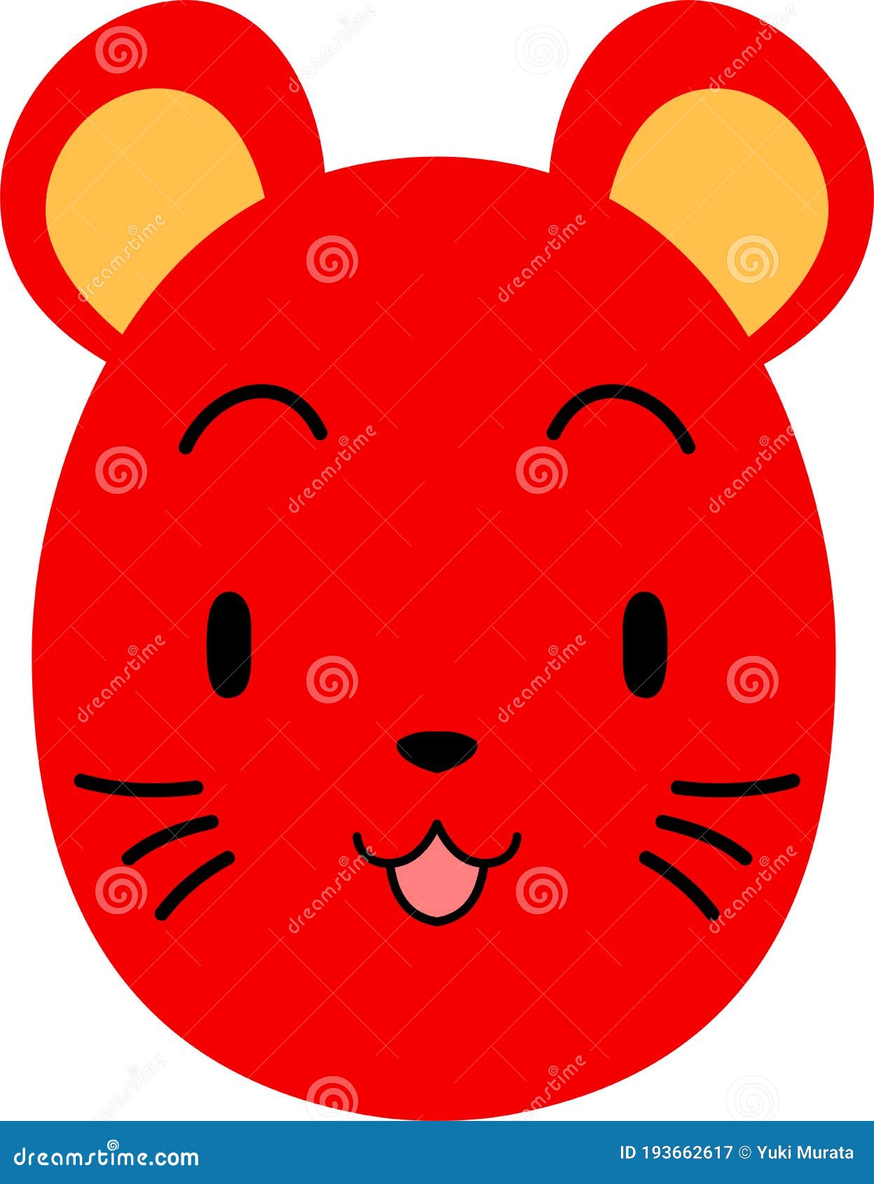 Red Cute mouse face stock vector. Illustration of vector - 193662617