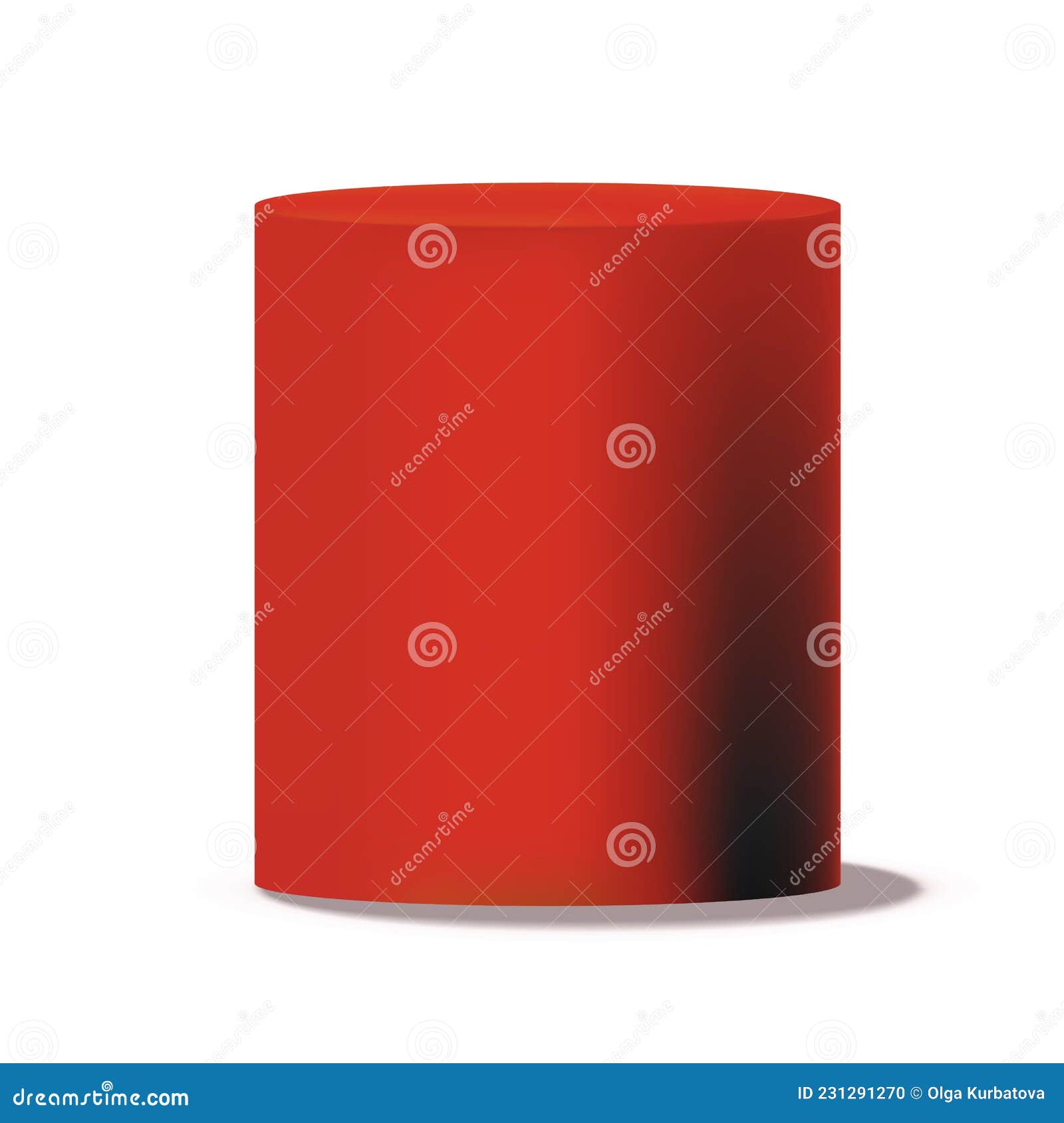 Red Cylinder. Circular Box Solid Pillar or Stand, Empty Can Mockup with ...