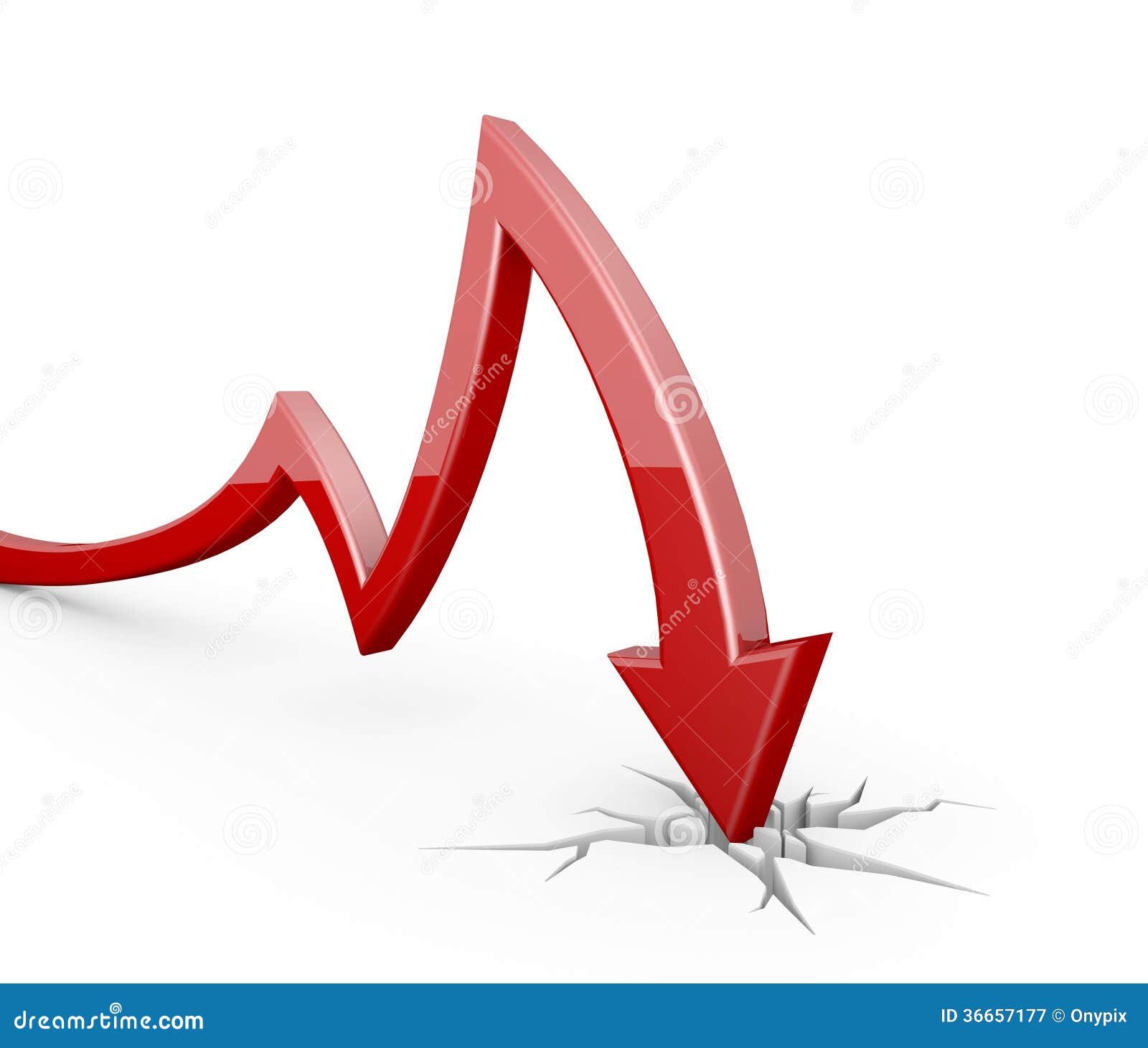 Red Arrow Collapse Stock Photography | CartoonDealer.com #64163708