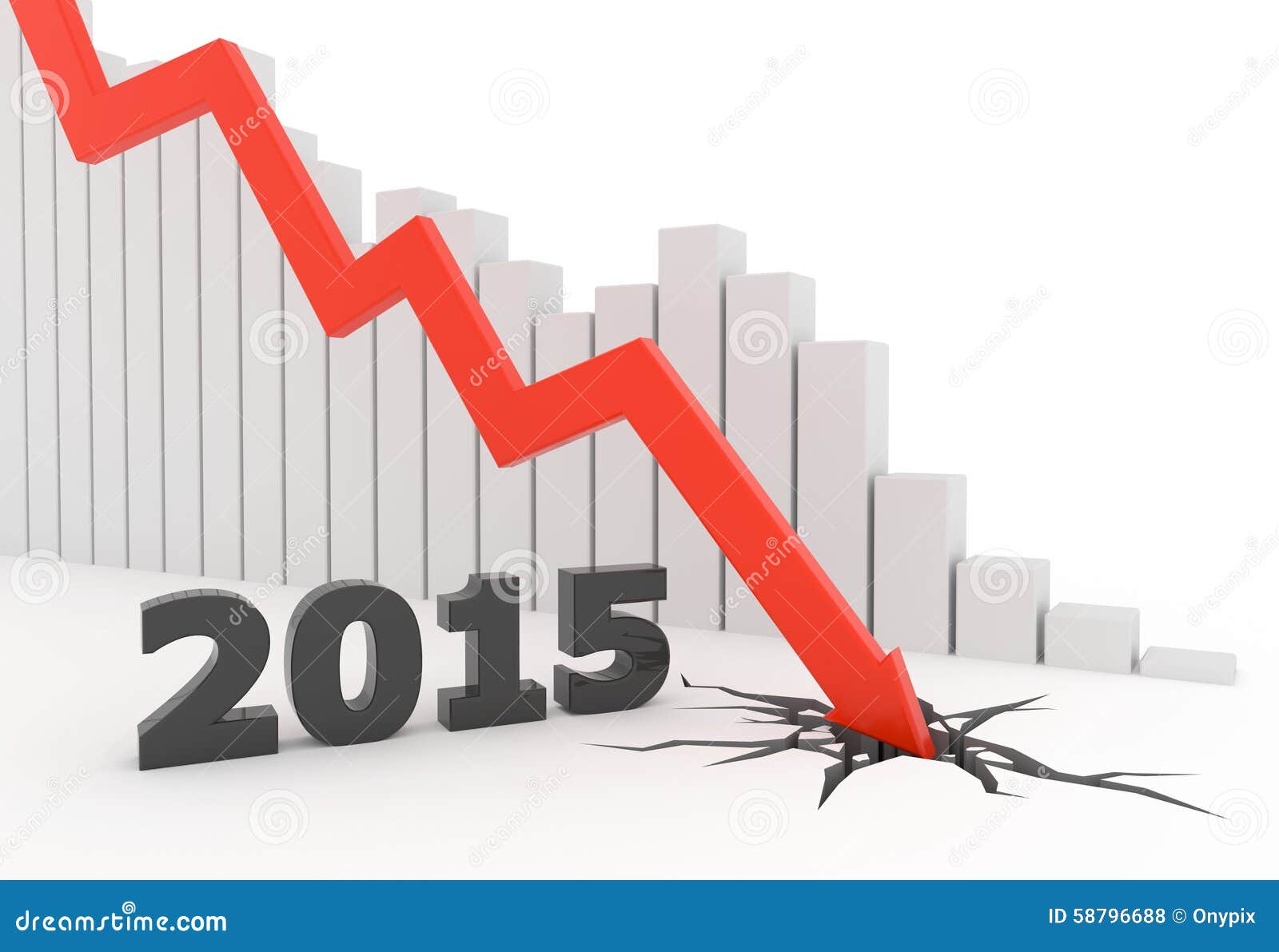 2015 Red 3D arrow crash stock illustration. Illustration of economic ...
