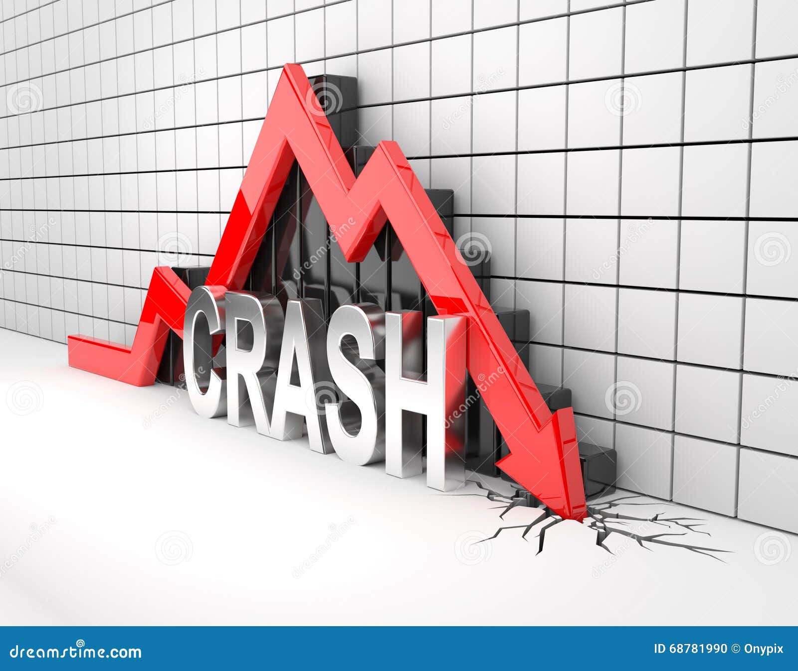 Red 3D arrow crash stock illustration. Illustration of market - 68781990