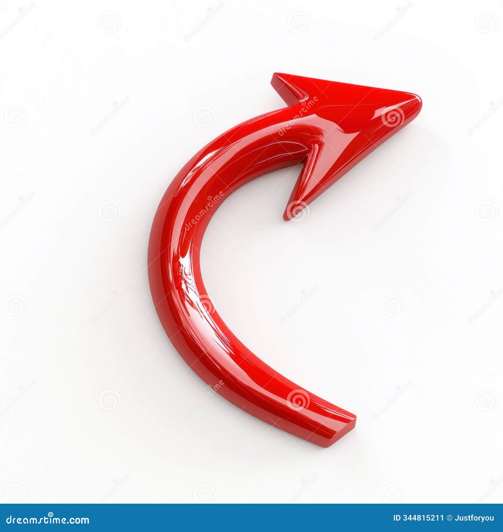 Red 3D Arrow Turning Right stock illustration. Illustration of icon ...