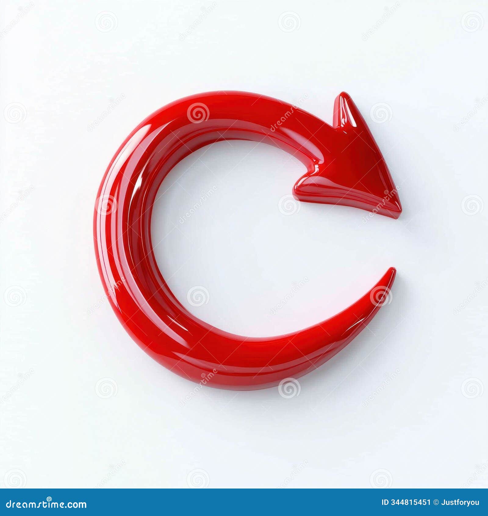 Red 3D Arrow Turning Right stock illustration. Illustration of concept ...