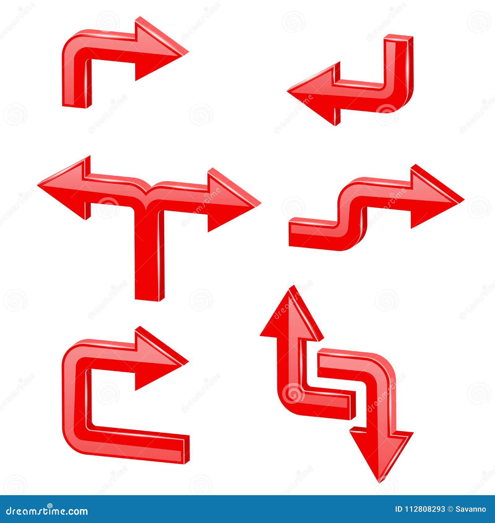 Red 3d Arrows. Different Directions Stock Vector - Illustration of ...