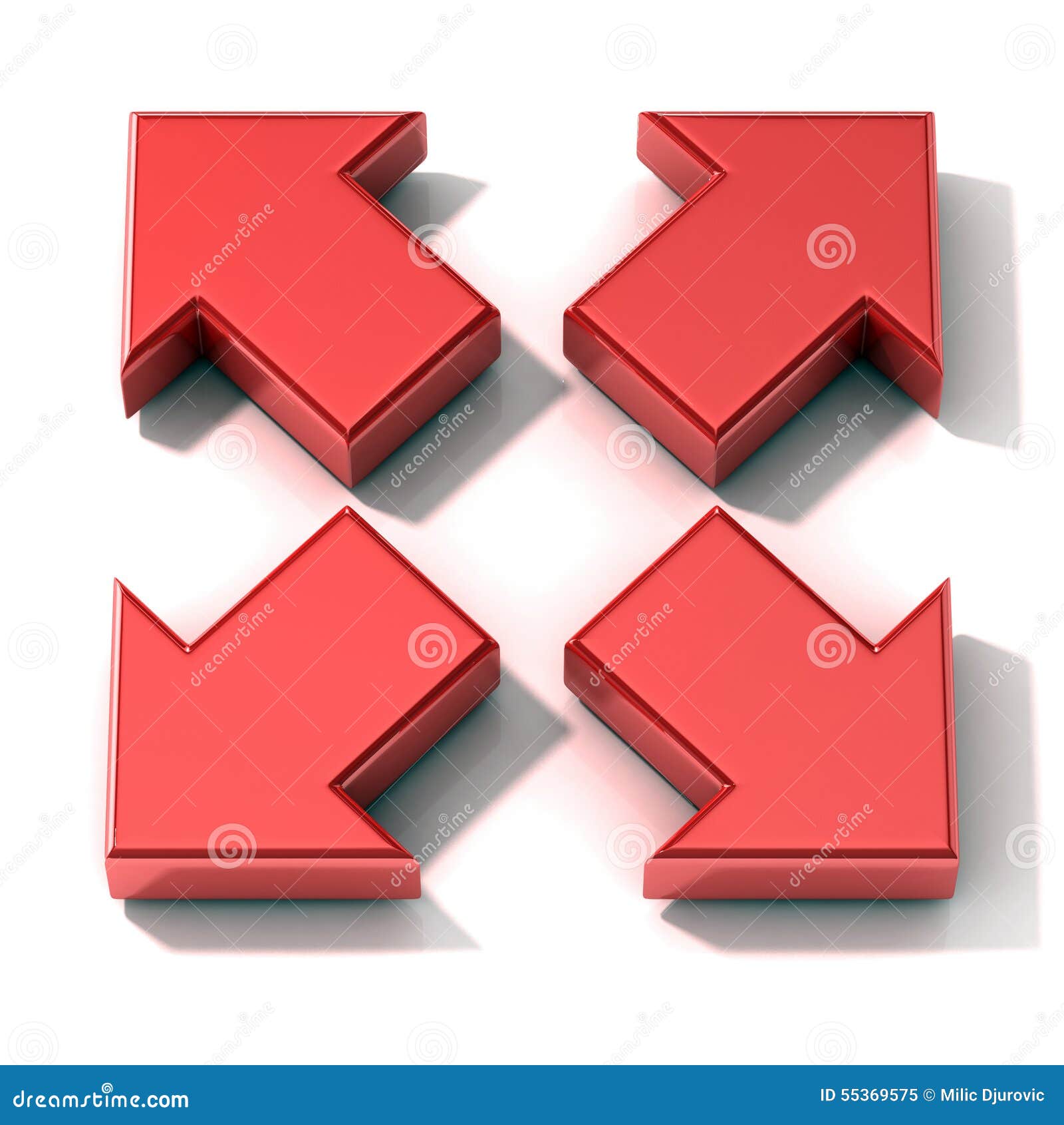 Red 3D Arrows Expanding. Top View Stock Illustration - Illustration of ...