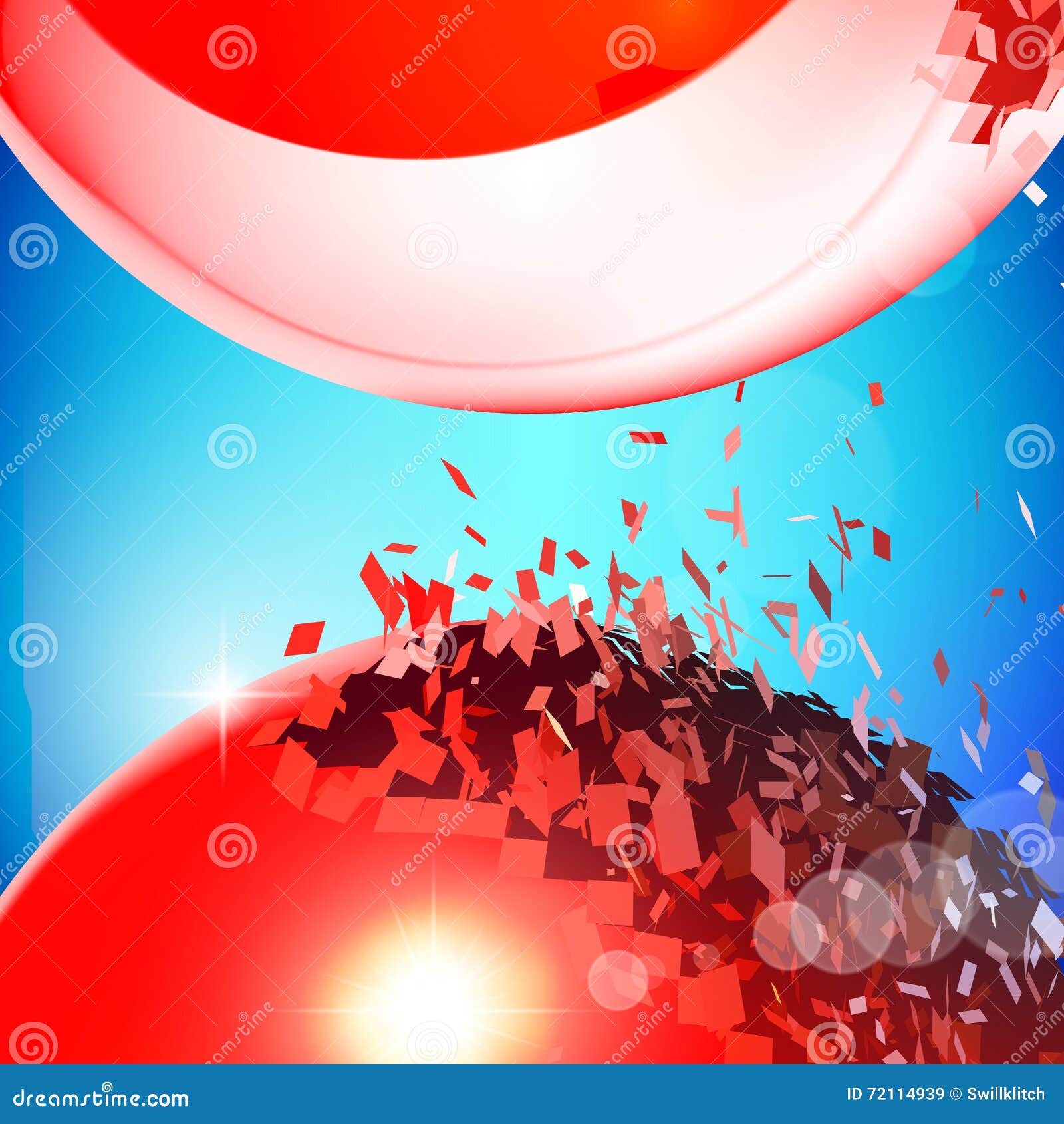 Red 3D Balls Exploded Into Pieces Cartoon Vector | CartoonDealer.com ...