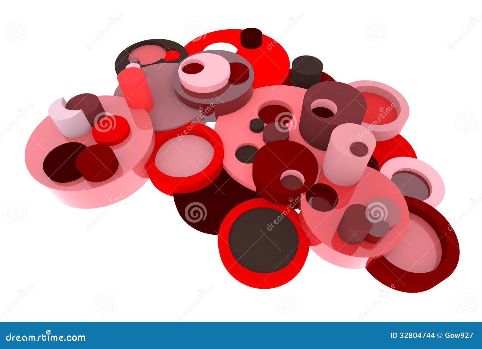 Red 3D Circle Elements Element in Abstract Style Stock Illustration ...