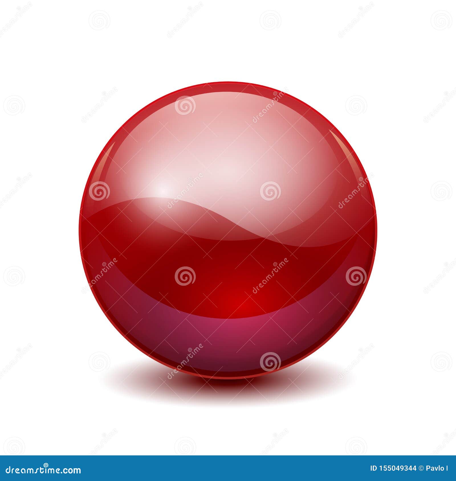 Red 3D Crystal Magic Sphere. Glass Transparent Ball with Shadows ...
