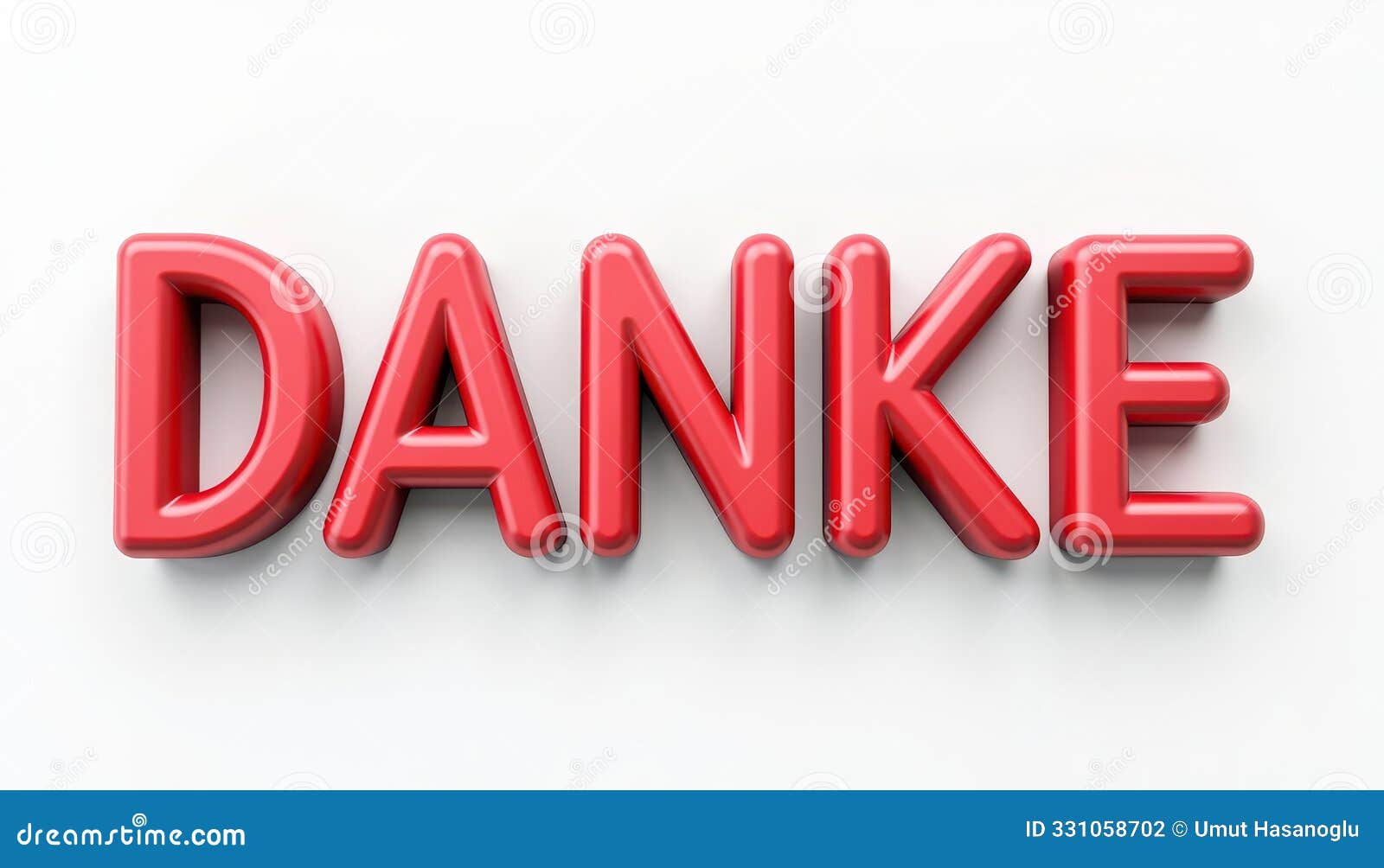 Red 3D Danke Text on a White Background. Stock Illustration ...