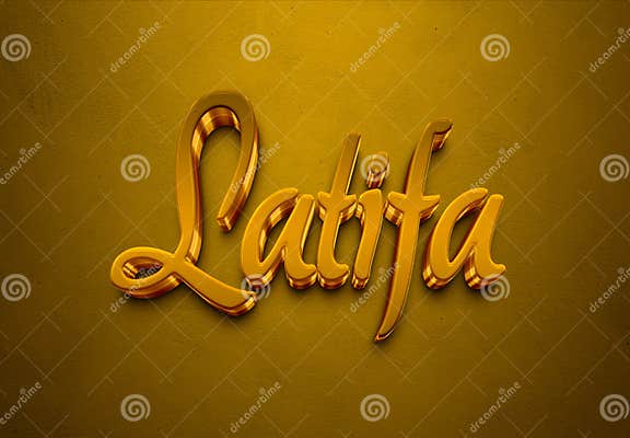 Golden 3D Editable Text Effect of Arabic Name Latifa Stock Image ...