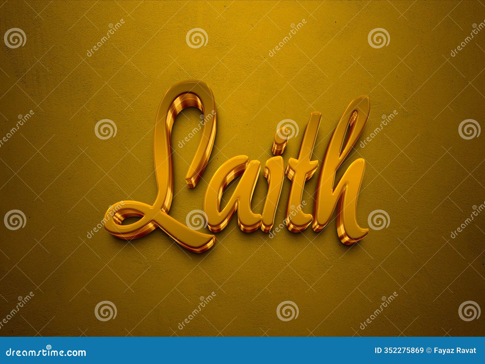 Golden 3D Editable Text Effect of Arabic Name Laith Stock Image - Image ...