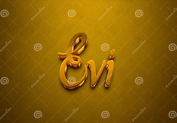 Golden 3D Editable Text Effect of Name Evi, Stock Image - Image of ...
