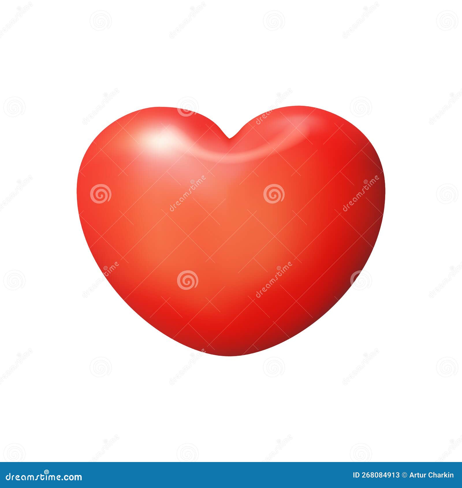 Red 3D Heart Isolated on White Background. Stock Vector - Illustration ...