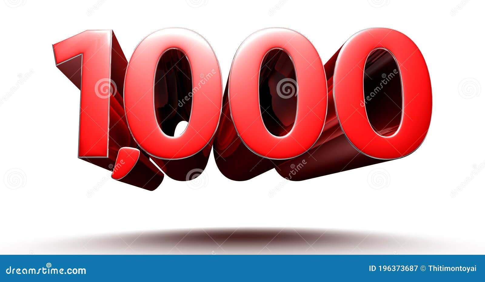 1000 red 3d. stock illustration. Illustration of advertisement - 196373687