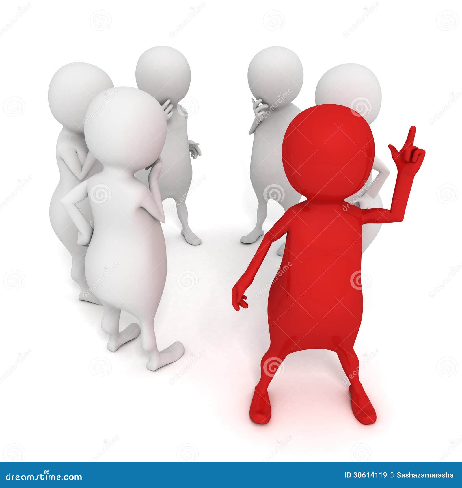 Red 3d Individual Man with Good Idea for Team Success Stock ...