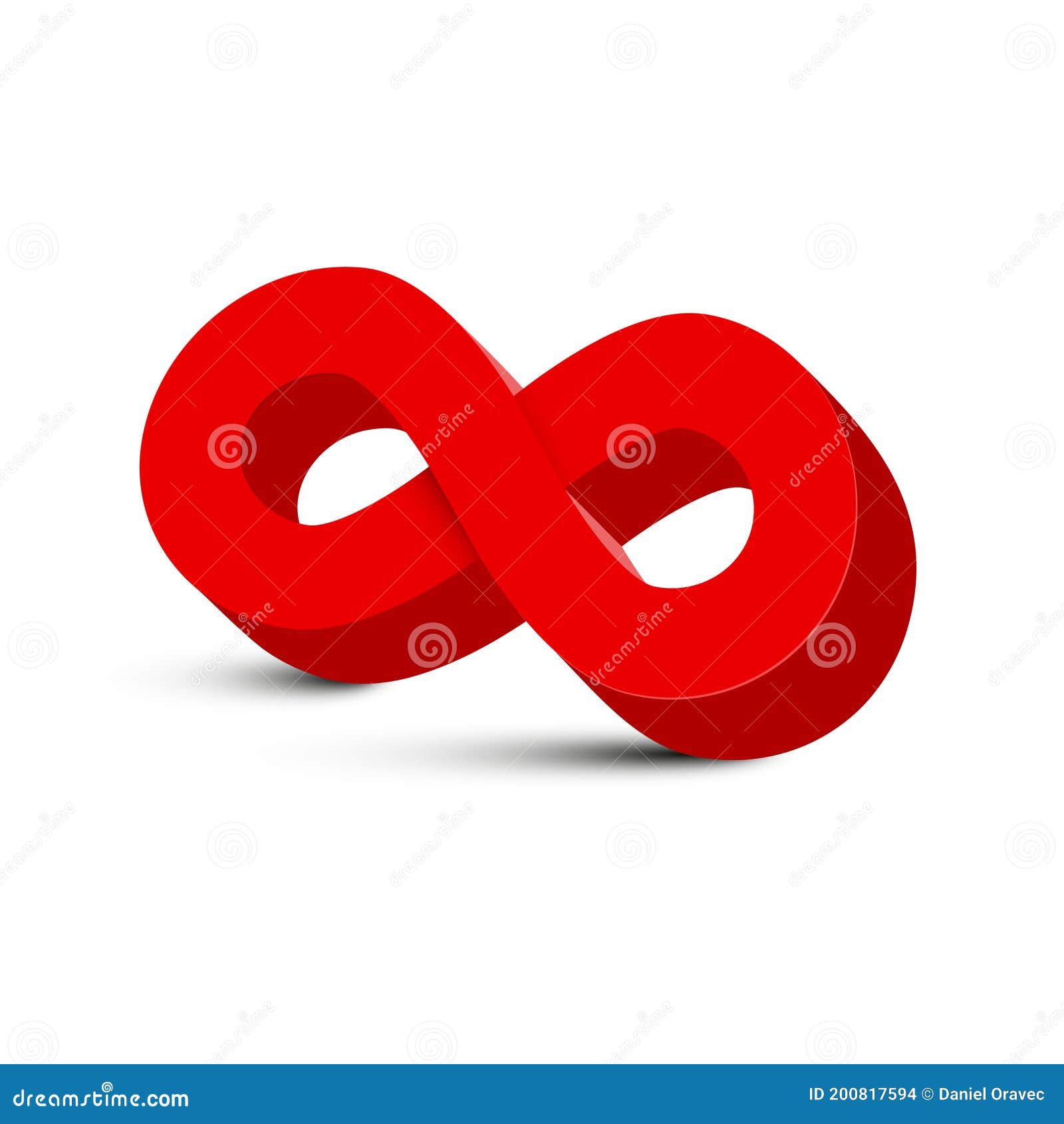 Red 3D Infinity Symbol stock illustration. Illustration of endless ...