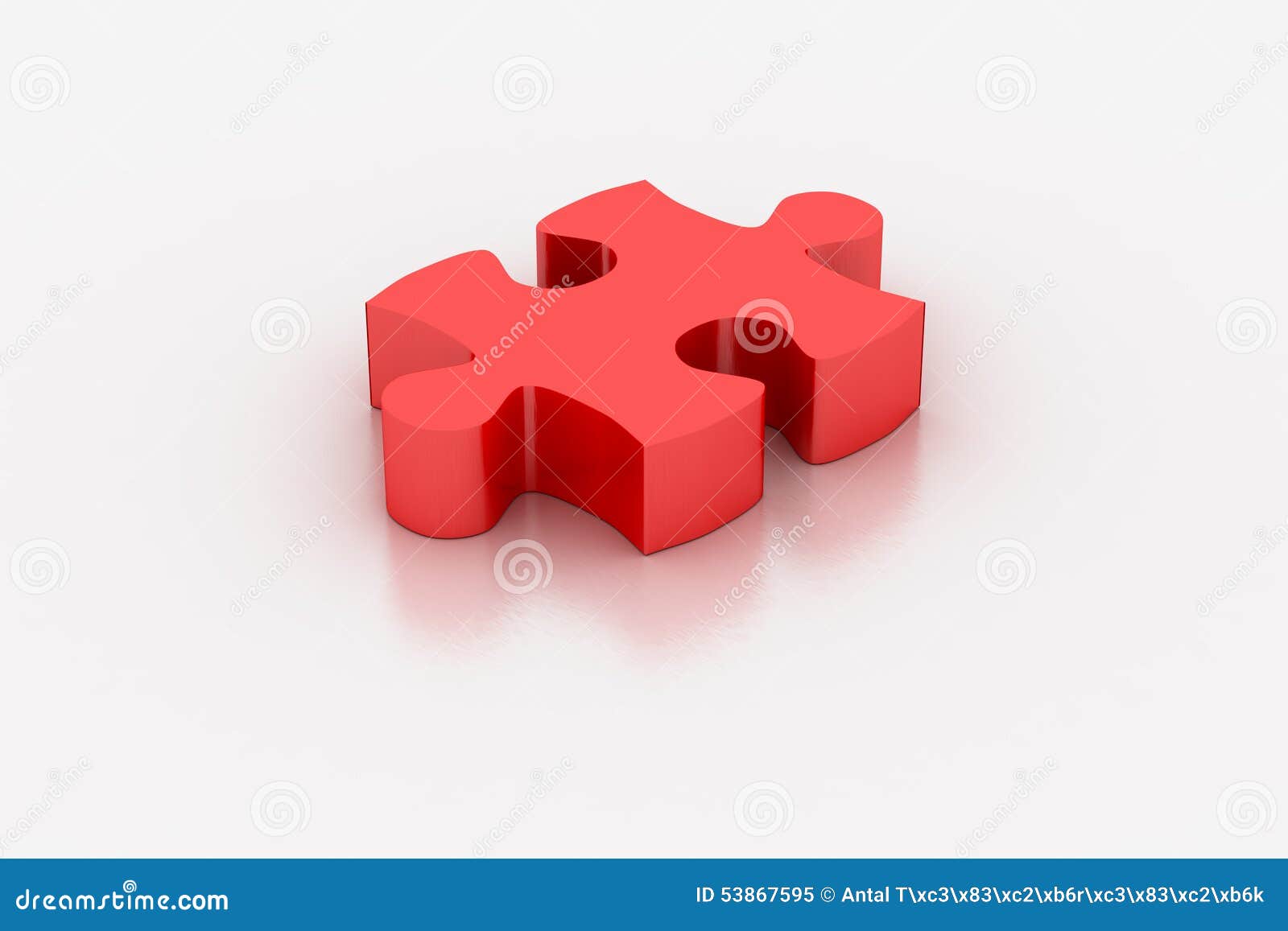 Red 3d jigsaw piece stock illustration. Illustration of solution - 53867595