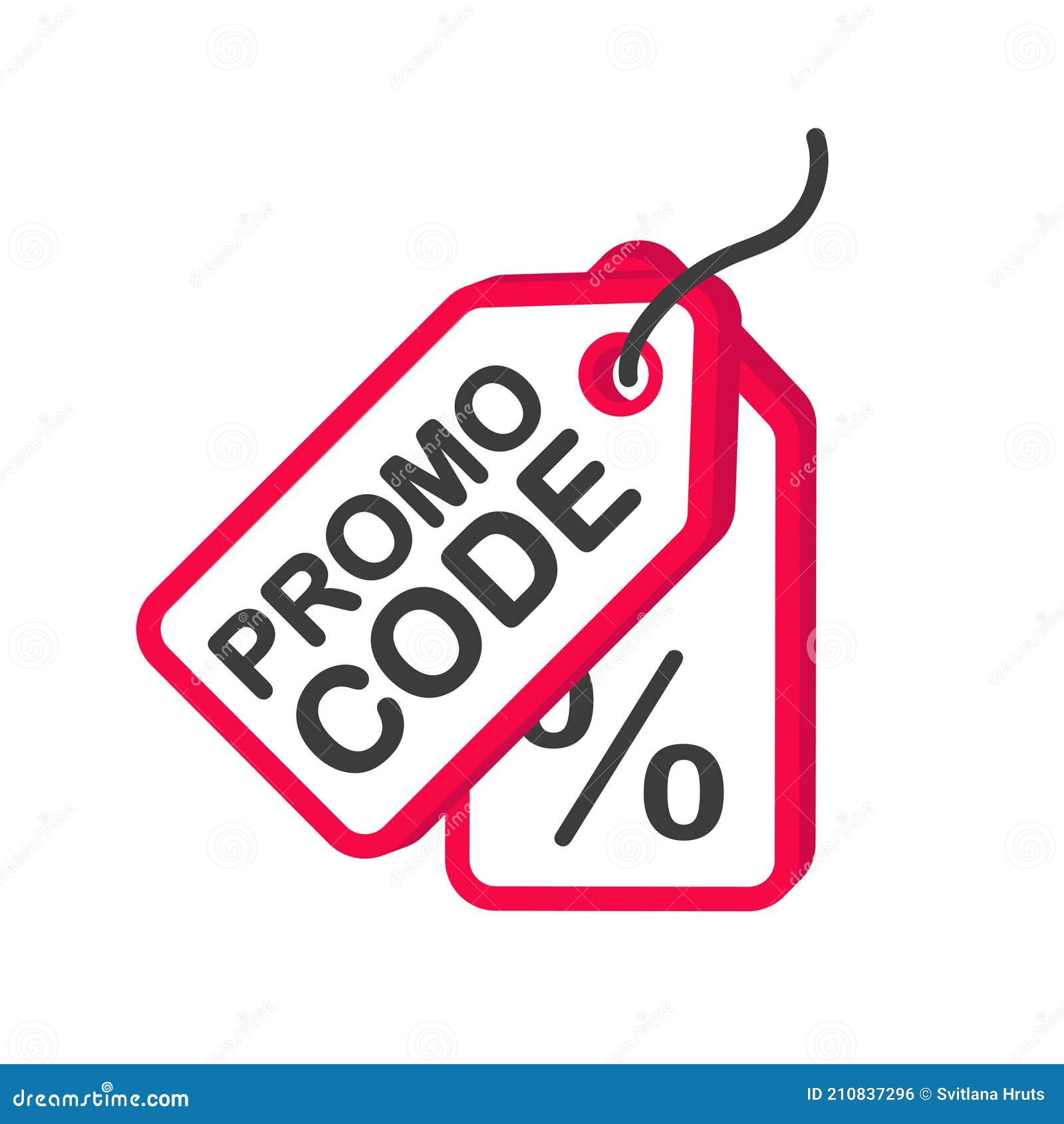 Red 3D Label Promo Code on a White Background. Vector Stock Vector ...
