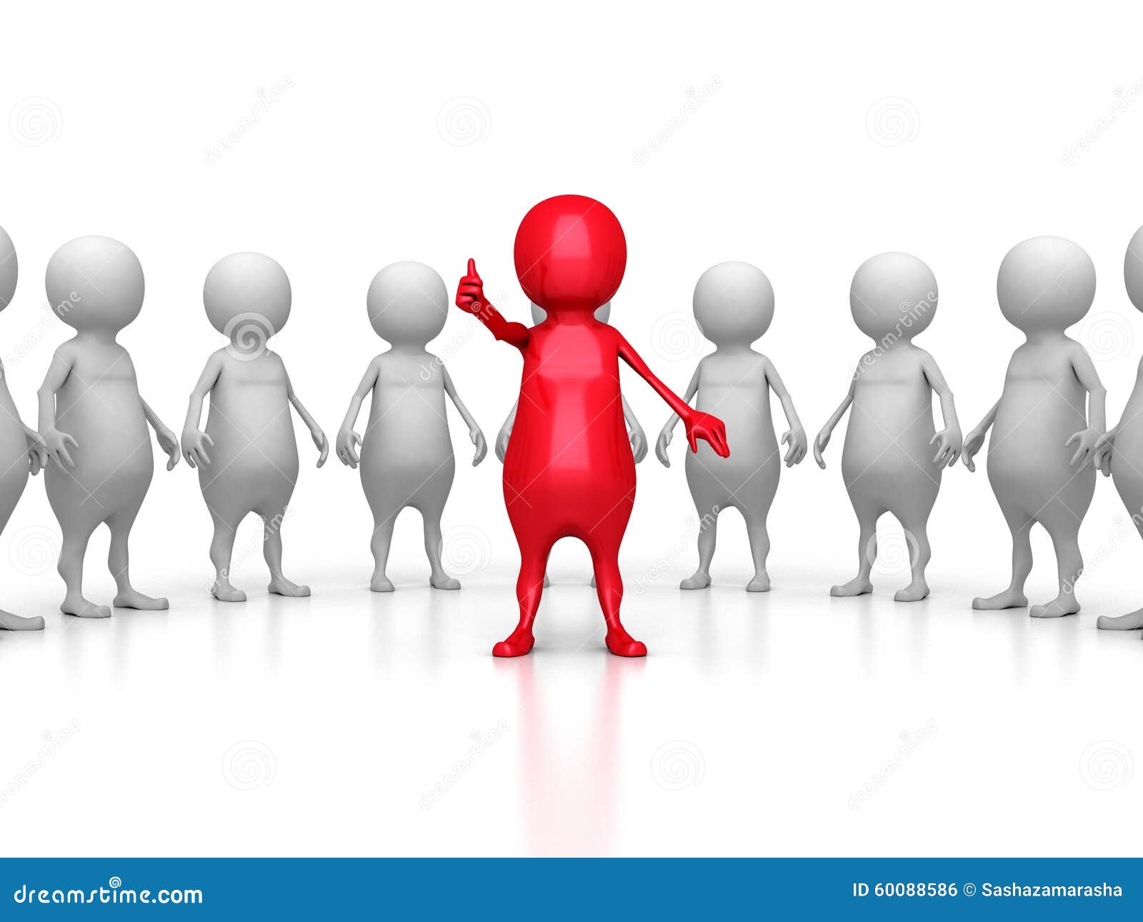 Red 3d Leader of Large Team Group. Leadership Teamwork Concept Stock ...
