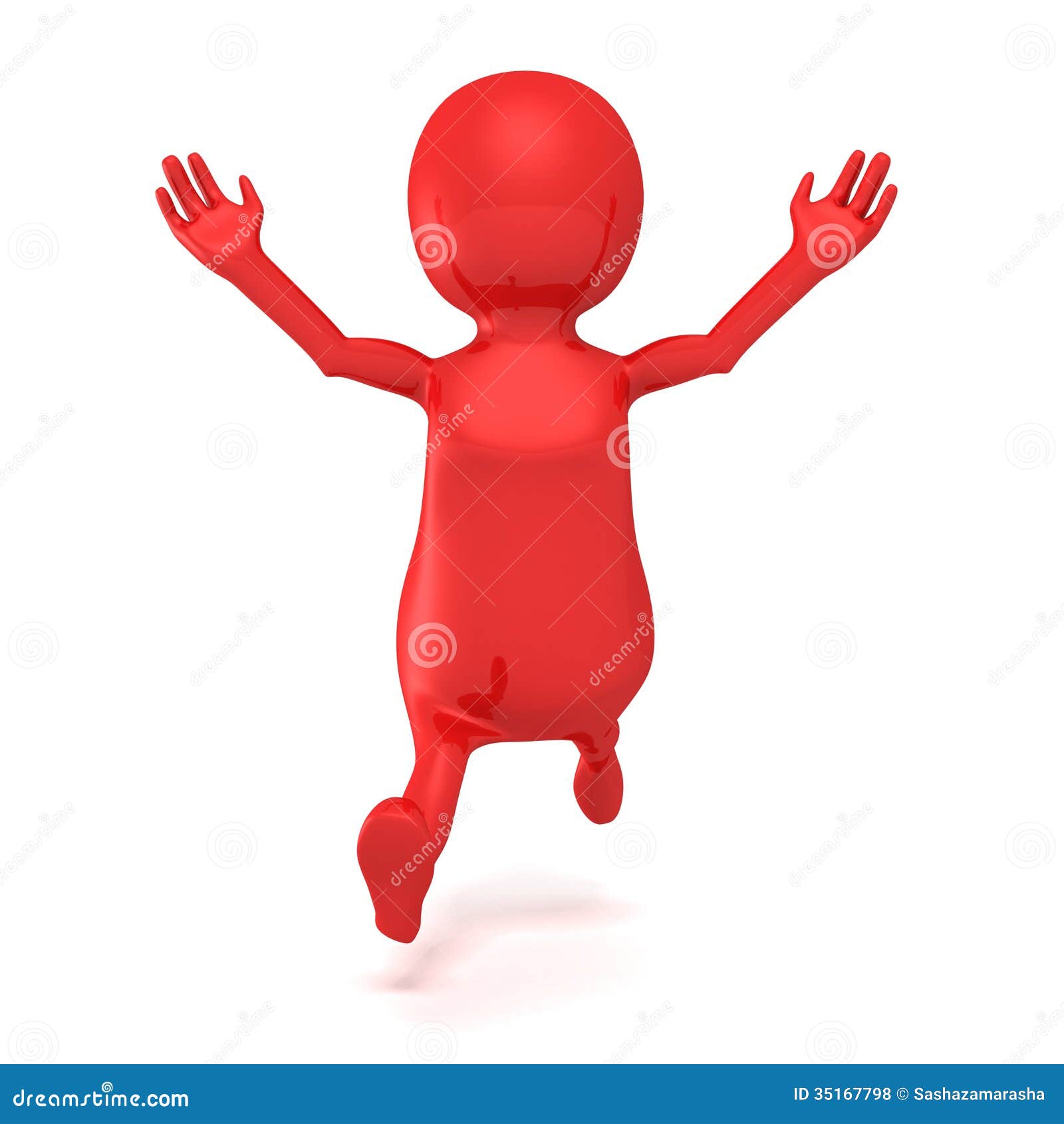 Red 3d Man Running Forward and Happy Stock Illustration - Illustration ...
