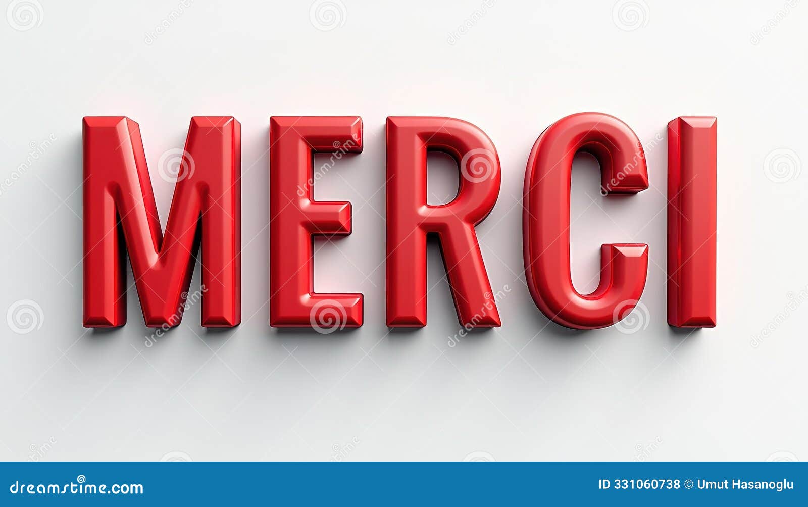 Word Merci Thanks In French Typography Lettering Decorative Text Card ...
