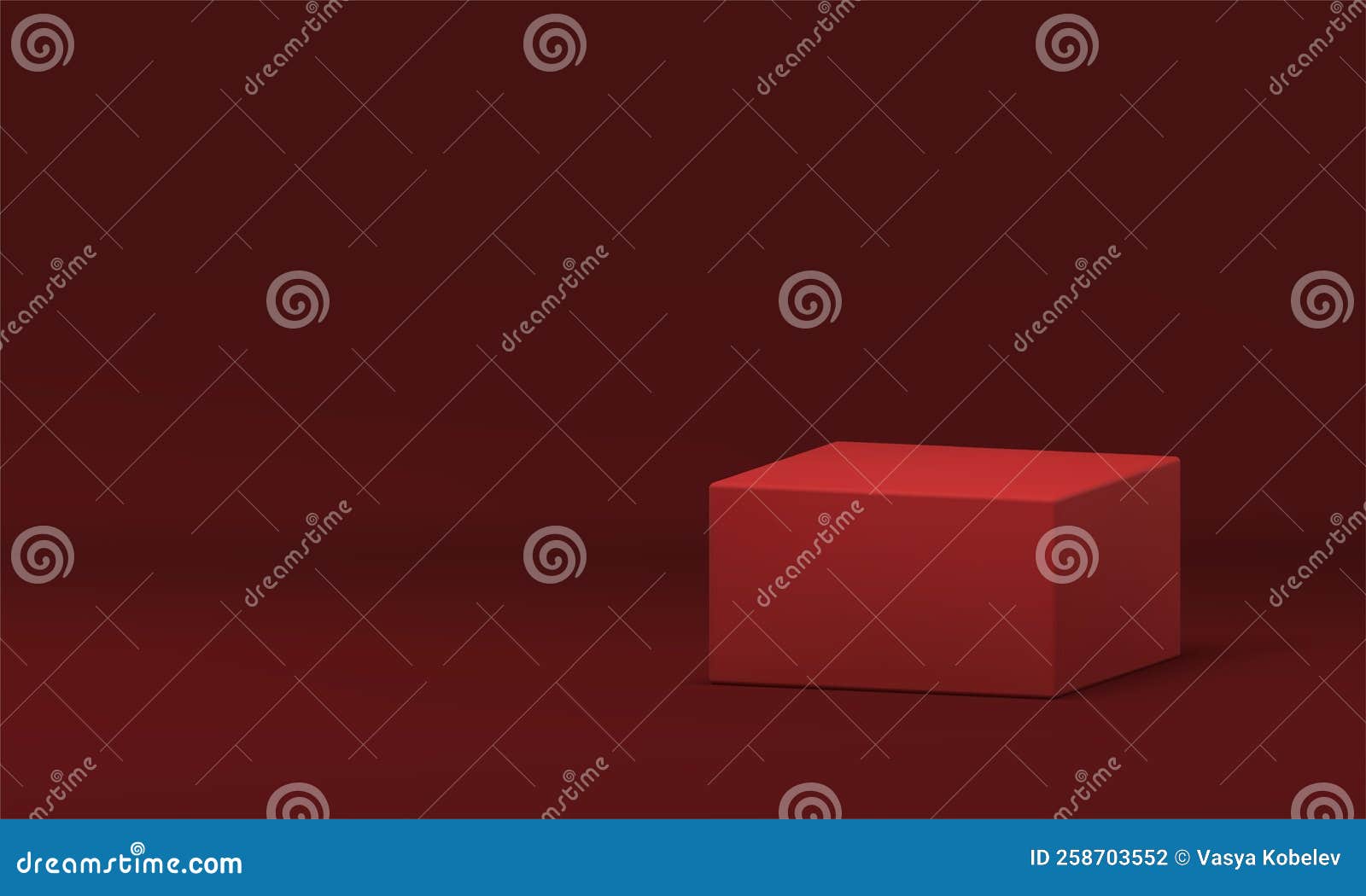 Red 3d Pedestal Rectangular Scene Empty Display for Product ...