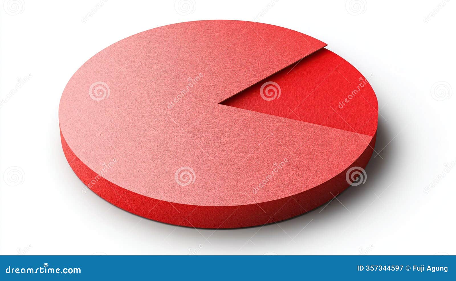 Red 3D Pie Chart with One Segment Missing, Isolated on White Background ...