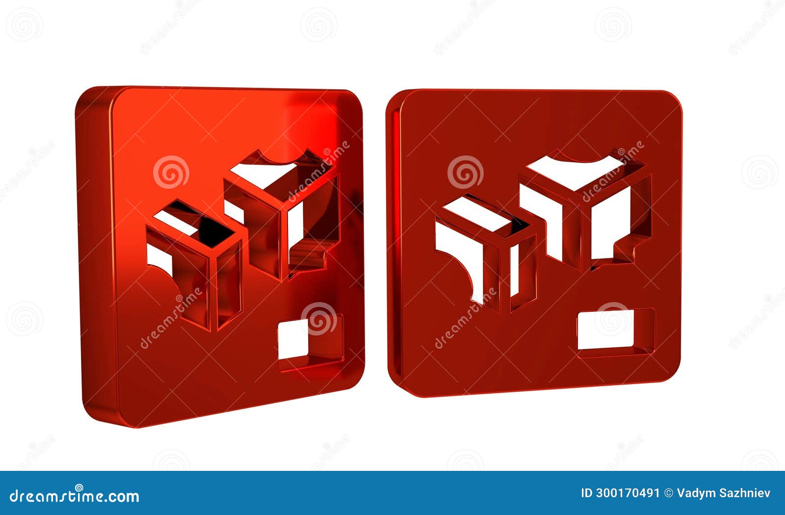 Red 3D Printer Icon Isolated on Transparent Background. 3d Printing ...