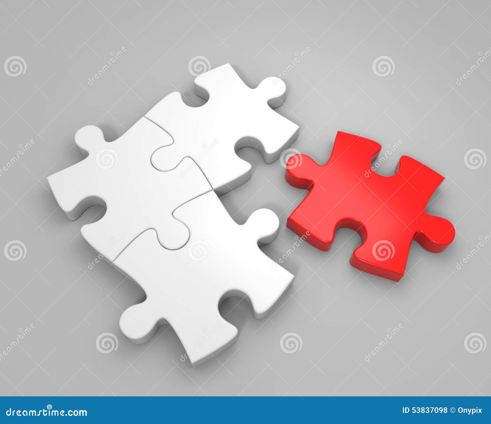 Red 3D puzzle piece stock illustration. Illustration of creativity ...