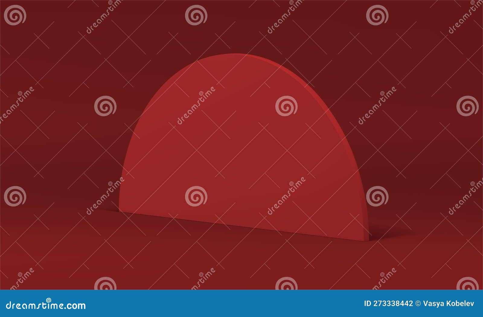 Red 3d Semicircle Vertical Wall Isometric Decor Element Stand Basic ...