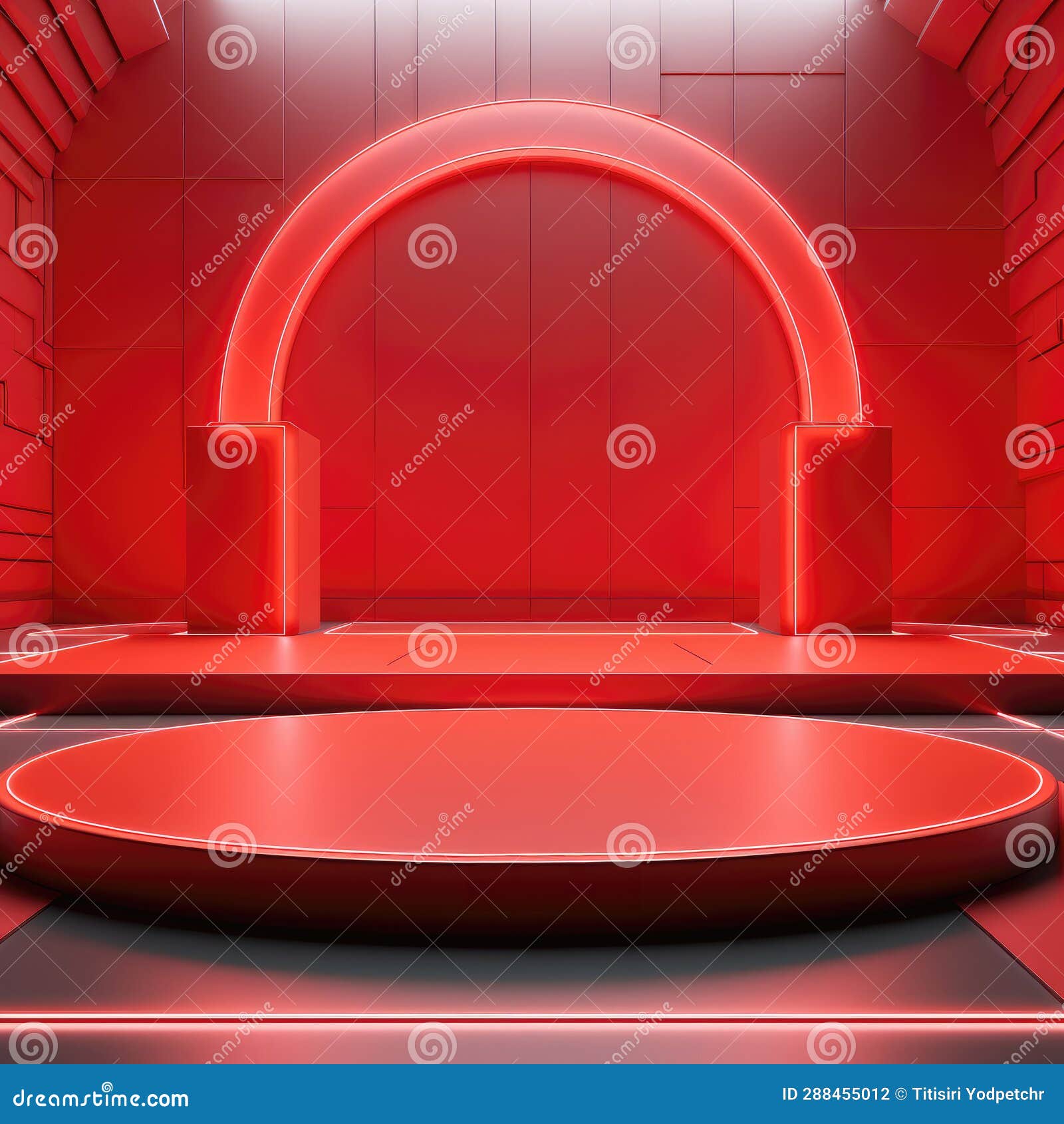 Red 3D Stage Futuristic Backdrop Imagery Stock Photography ...