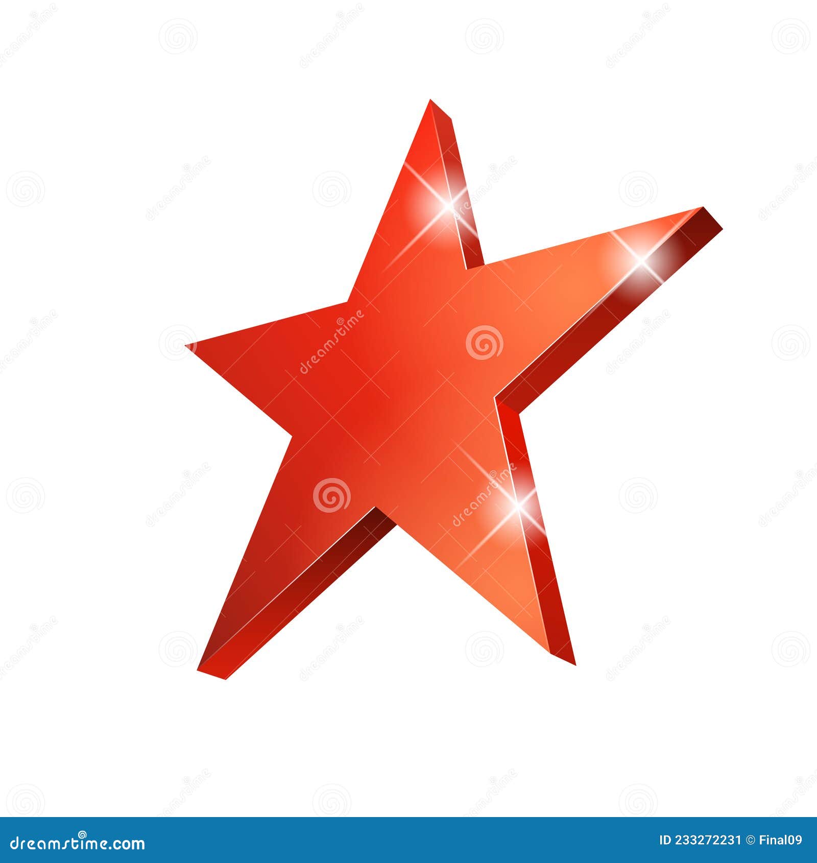 Red 3d Star with Golden 3d Star with Highlights Stock Vector ...