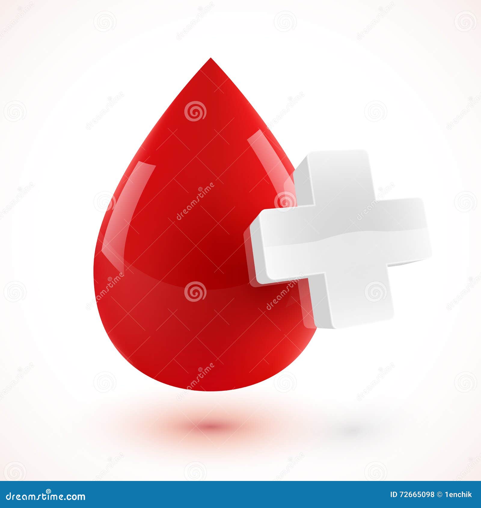 Red 3D Style Vector Blood Drop with White Cross Stock Vector ...