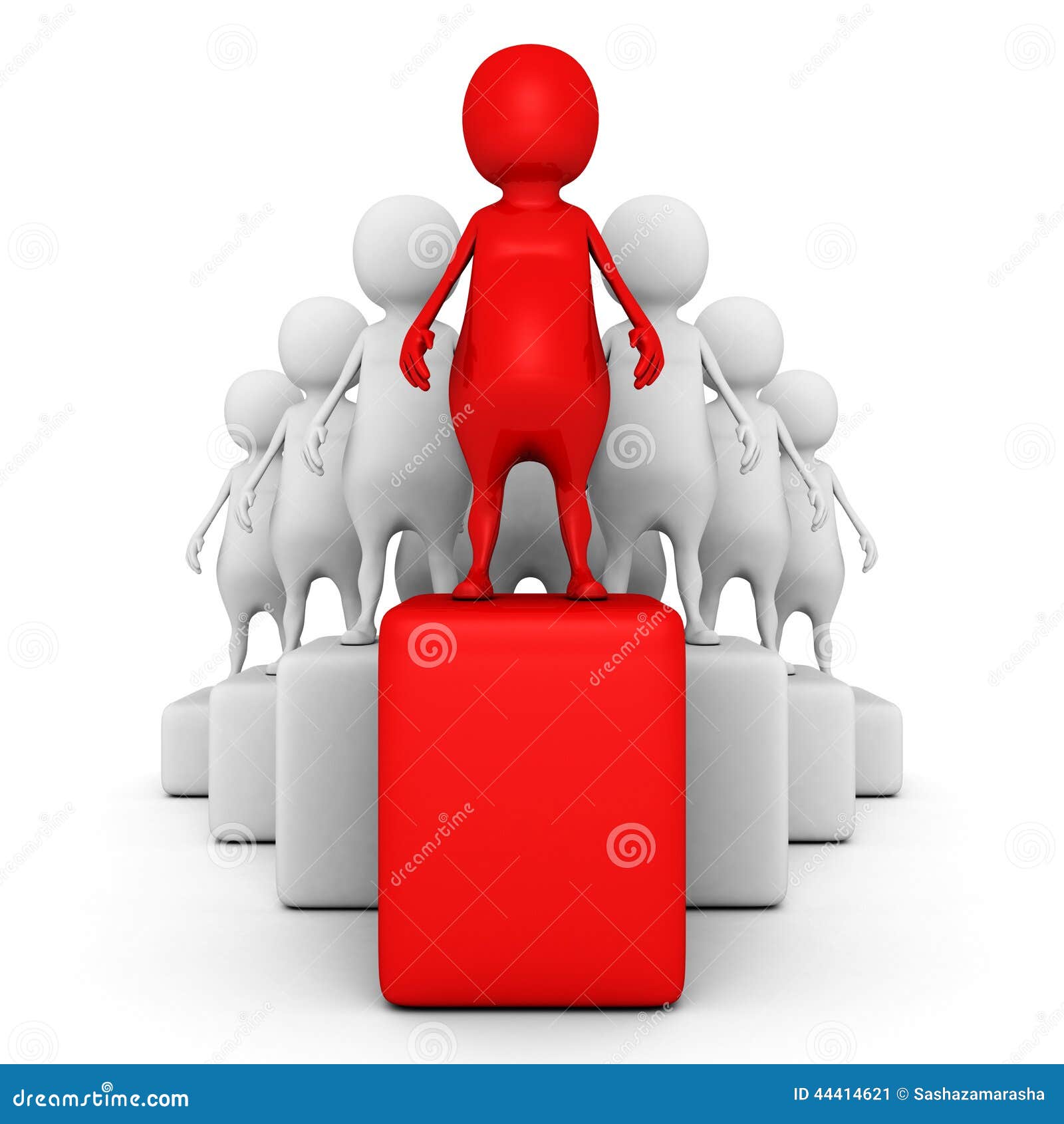 Red 3d Team Leader on the Top. Leadership Concept Stock Illustration ...